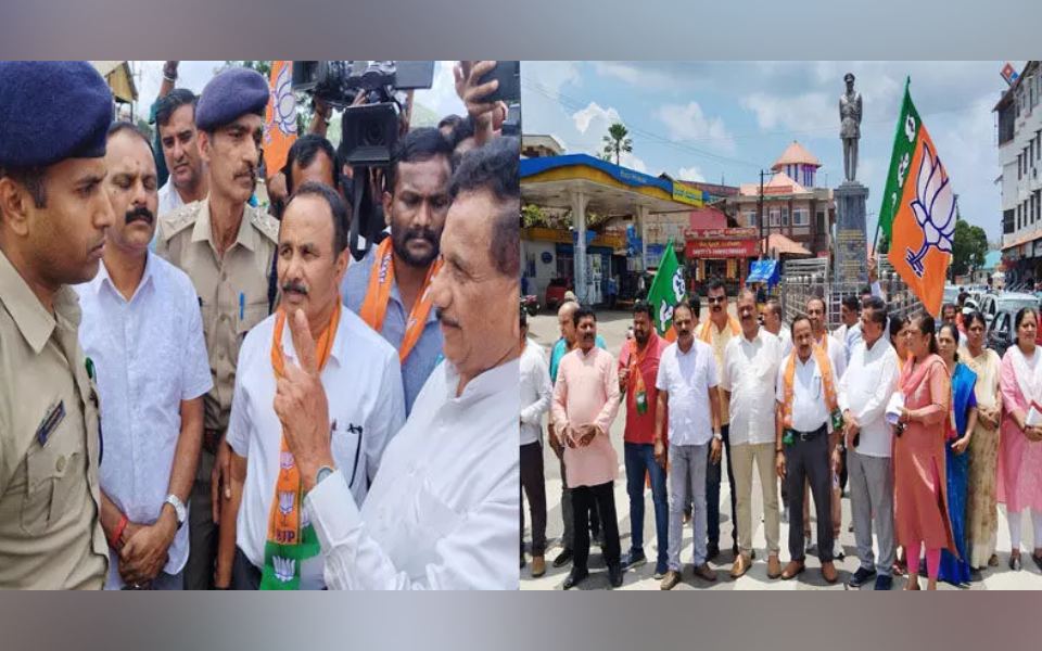 Vinay Somaiah Suicide: BJP stages road blockade protest in Madikeri